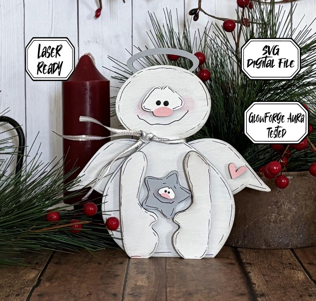 Snow Angel, SVG, Laser File, Snowman SVG, Laser Cut File, Christmas SVG ...