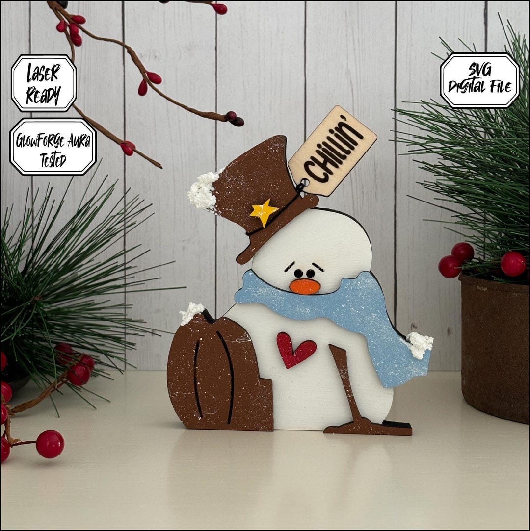 Snowman Laser File | Snowman SVG | Laser Svg File | Christmas SVG ...