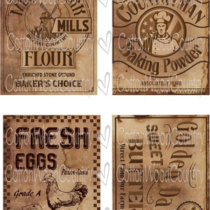 Kitchen Baking Labels, Primitive Tags, Primitive Decor, Farmhouse Decor ...