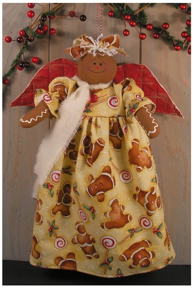 PDF E Pattern Christmas Gingerbread Angel Doll Ornament Wall - Etsy