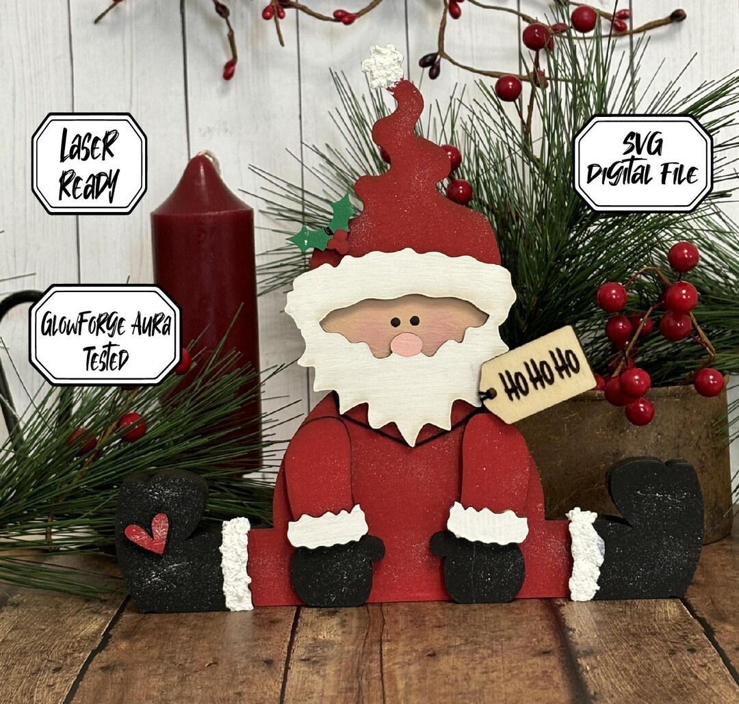 Santa Laser File | Christmas Laser | Laser Cut File | Christmas SVG ...