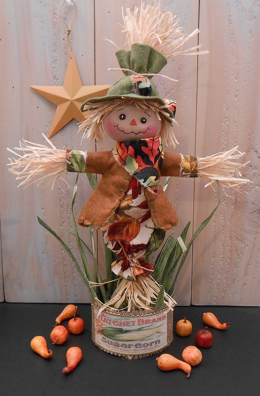 Primitive Raggedy PDF E- Pattern # 119 Harvest Scarecrow Doll Autumn ...