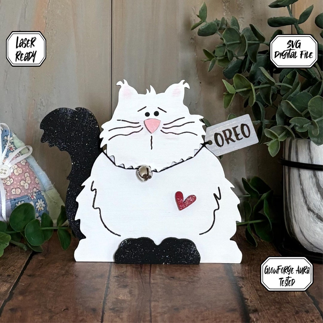 Cat Laser File, SVG, Layered Cat SVG, Laser Files, SVG, Shelf Sitter ...