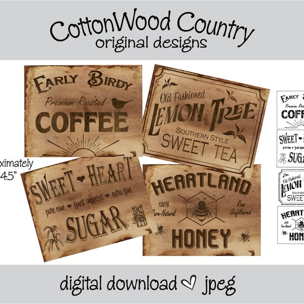 Primitive Labels - Etsy