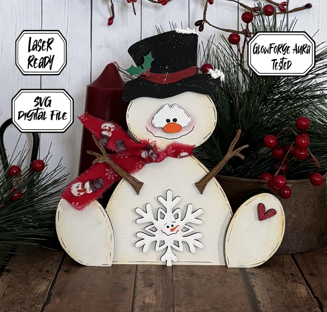 Snowman Laser File | Snowman SVG | Laser Svg File | Christmas SVG ...
