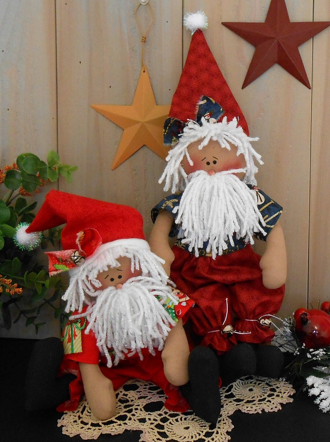 PDF E- Pattern Baby Santa Clause Doll #95 Primitive Raggedy Christmas ...