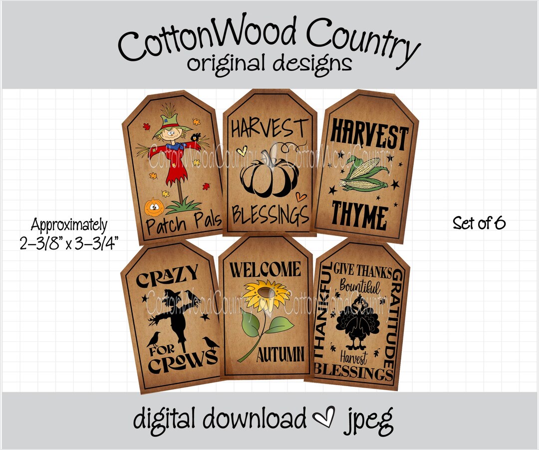 Primitive Tags, Fall Tags, Primitive Decor, Farmhouse Decor, Farmhouse ...