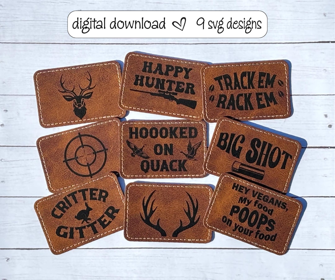 Leather Patch SVG, Hunting SVG, Hat Patches, Hunting Gifts, Laser Cut ...