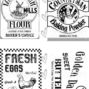 Kitchen Baking Labels, Primitive Tags, Primitive Decor, Farmhouse Decor ...