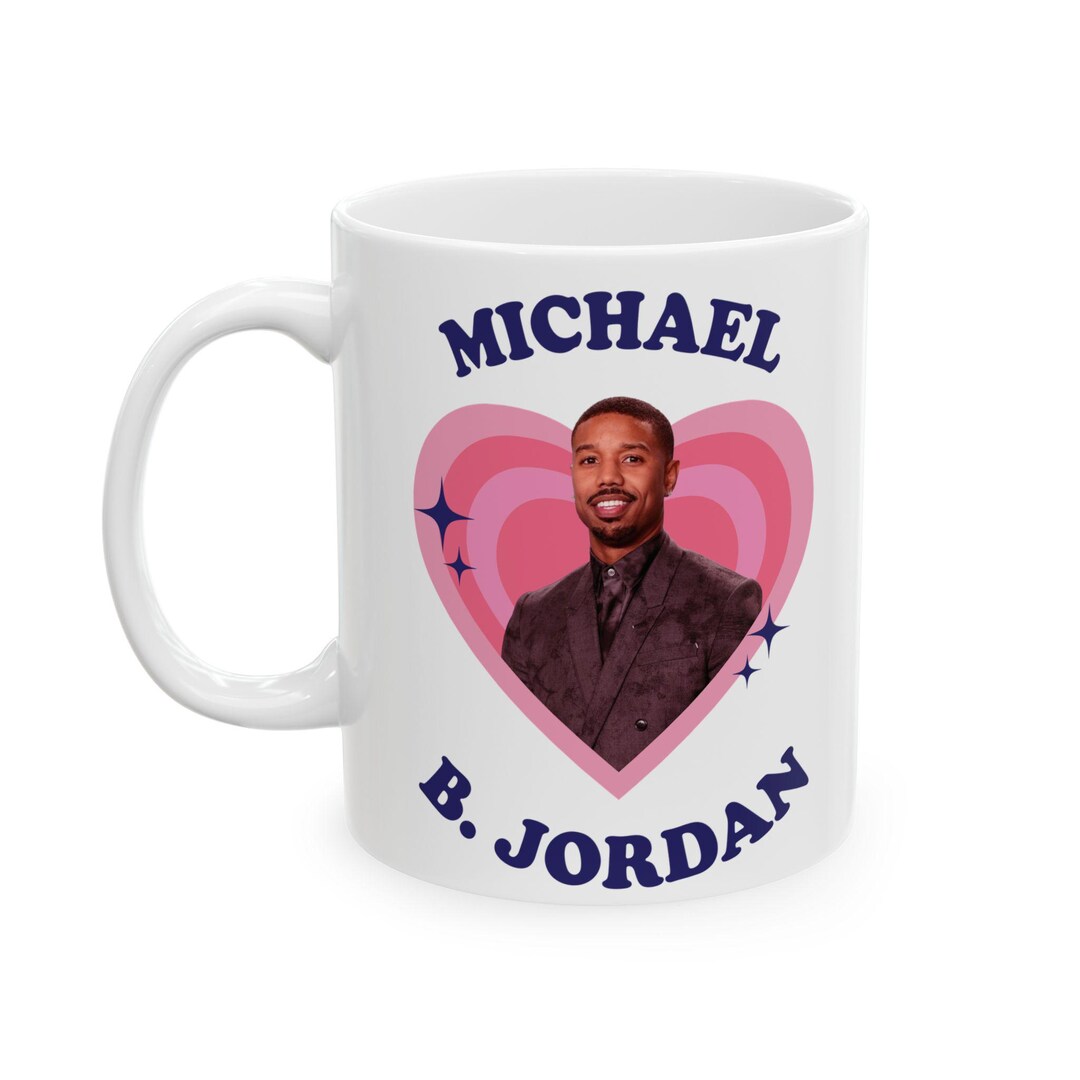 Michael B. Jordan Heart Frame Mug, Michael B. Jordan Ceramic Mug, (11oz ...