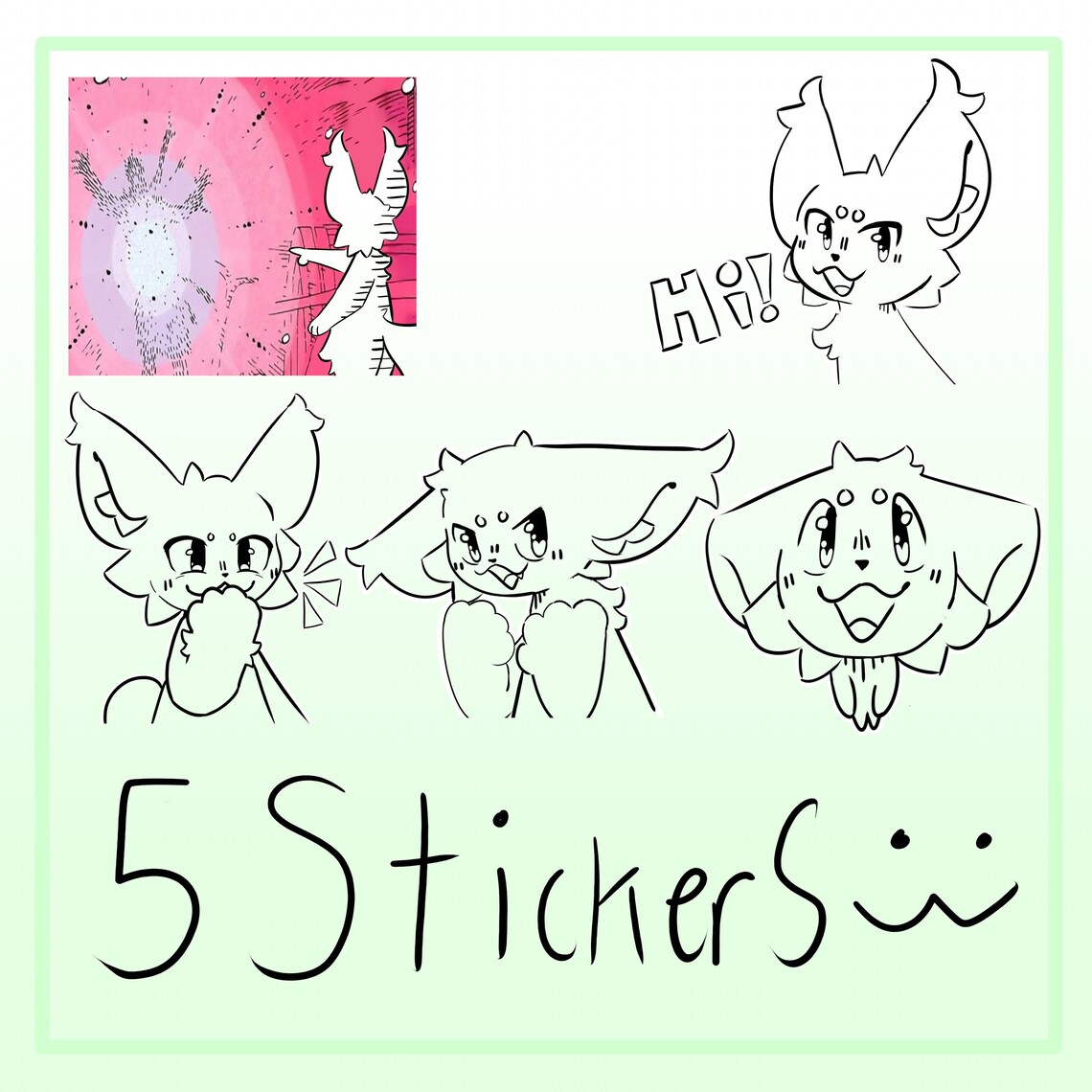 5 Pack of Furry Sticker Bases | Pack 2 - Etsy
