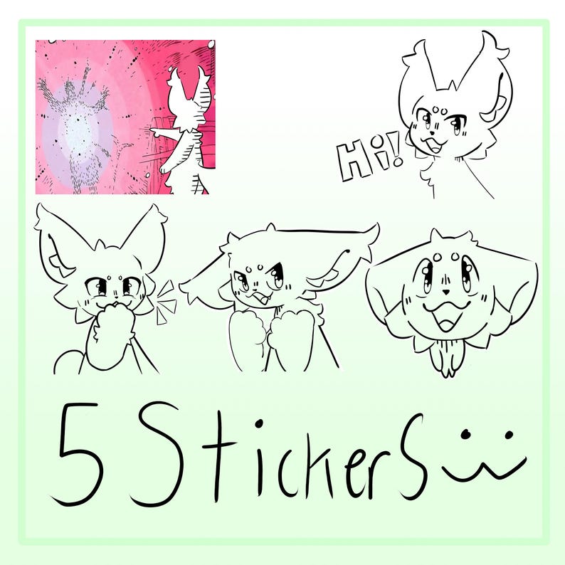 5 Pack of Furry Sticker Bases | Pack 2 - Etsy