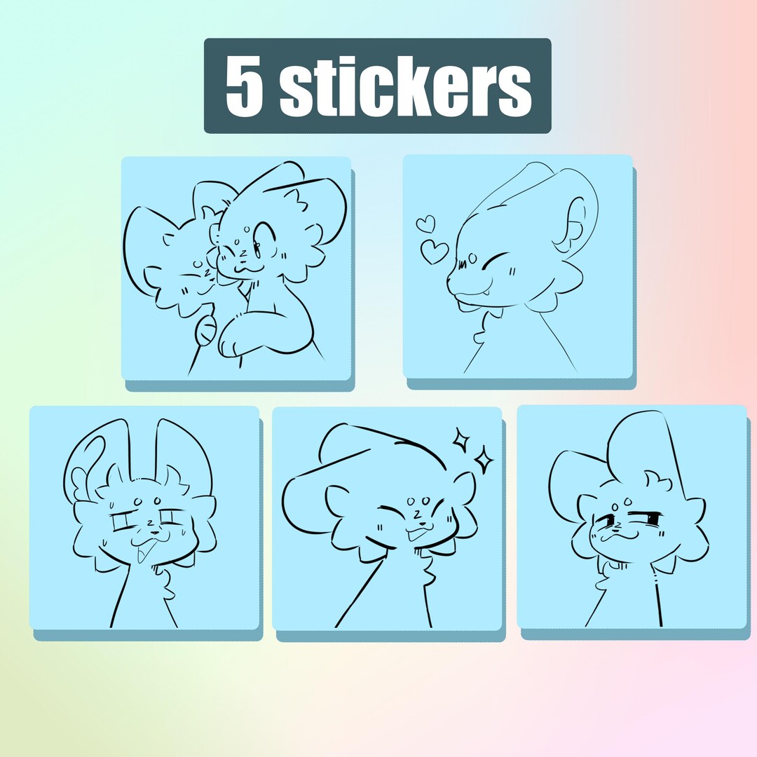 5 Pack of Furry Sticker Bases | Pack 3 - Etsy