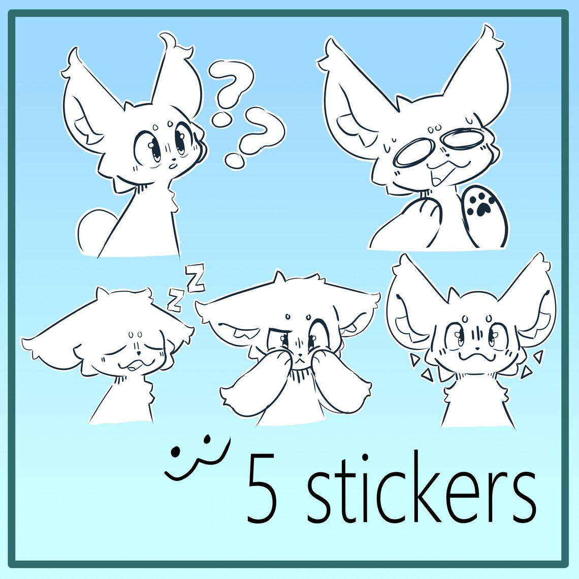 5 Pack of Furry Sticker Bases | Pack 1 - Etsy