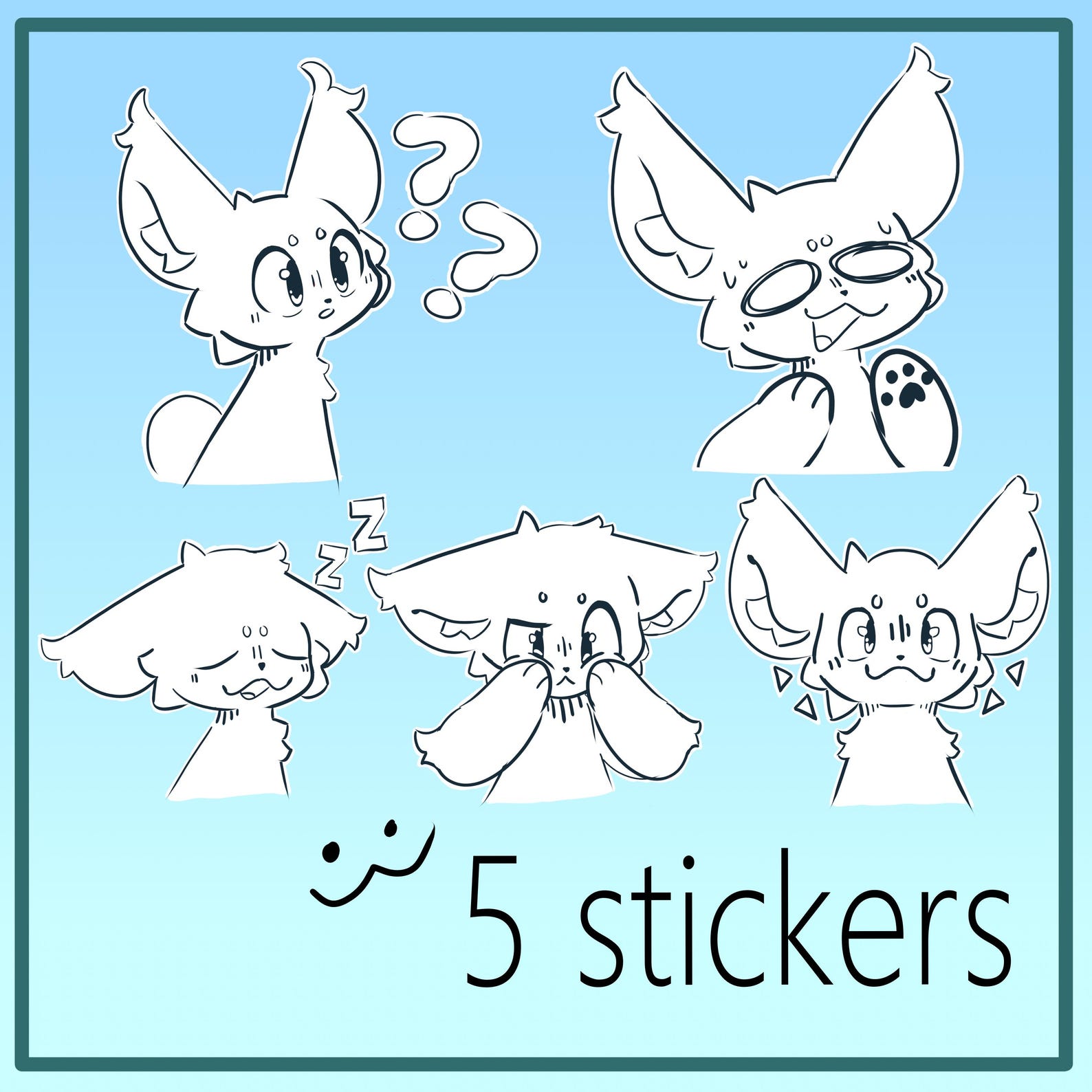 5 Pack of Furry Sticker Bases | Pack 1 - Etsy