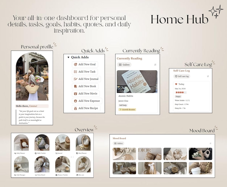 2026 All in One Life Planner Minimal Notion Dashboard Template ...