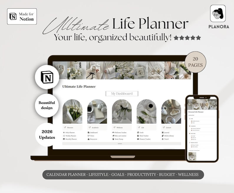 Buy Ultimate Notion Life Planner Template | Minimalist All-in-one ...