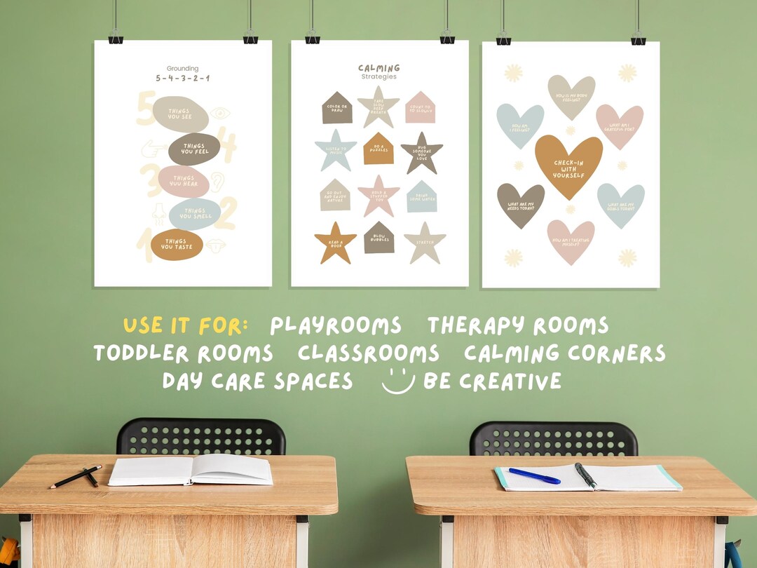 Mindfulness Poster Set: Boho Kids Calming Strategies (digital Download ...