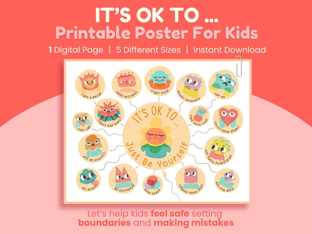 Kids Affirmation Poster: Calming Corner Decor, Growth Mindset (digital ...