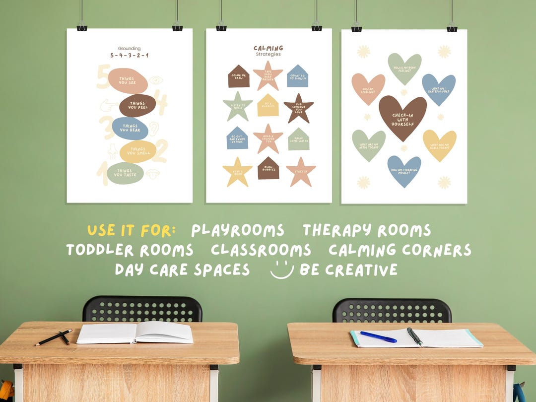Grounding Poster Set for Kids – 3 Printable SEL Posters | Calm Down ...