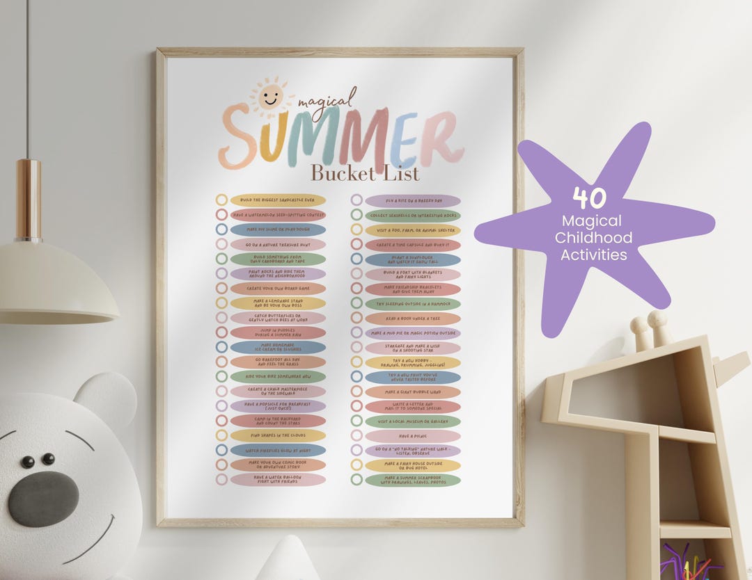 Printable Kids Summer Checklist Style Poster | Magical Summer ...