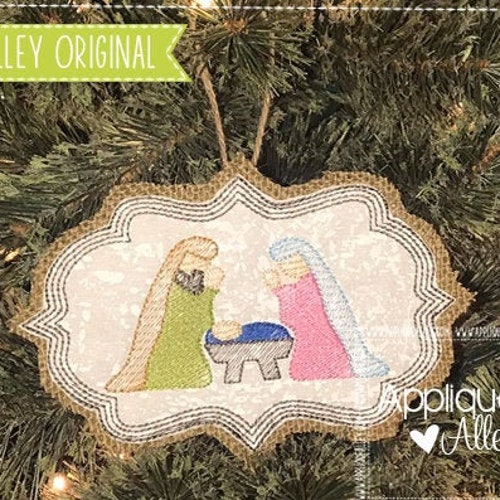 Ornament Nativity Applique and Embroidery File for Embroidery - Etsy