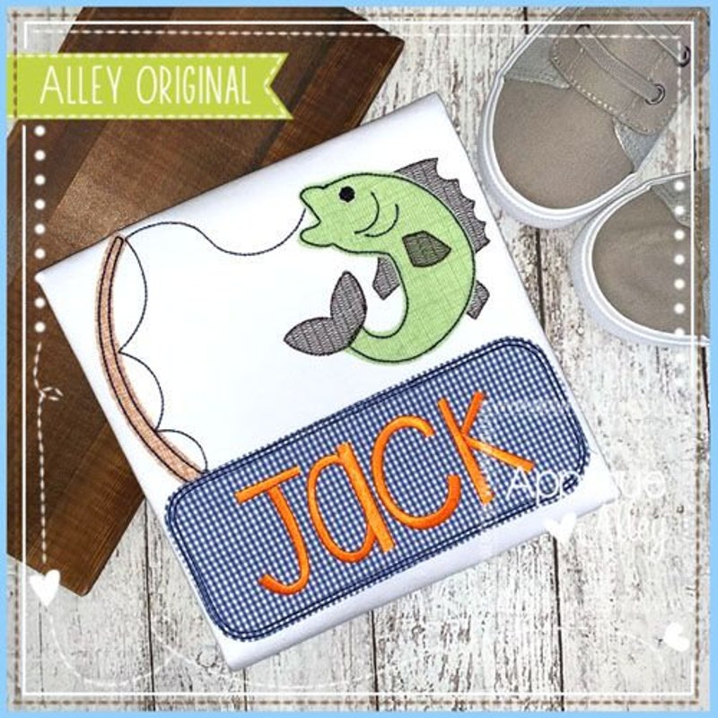 Fishing Applique - Etsy