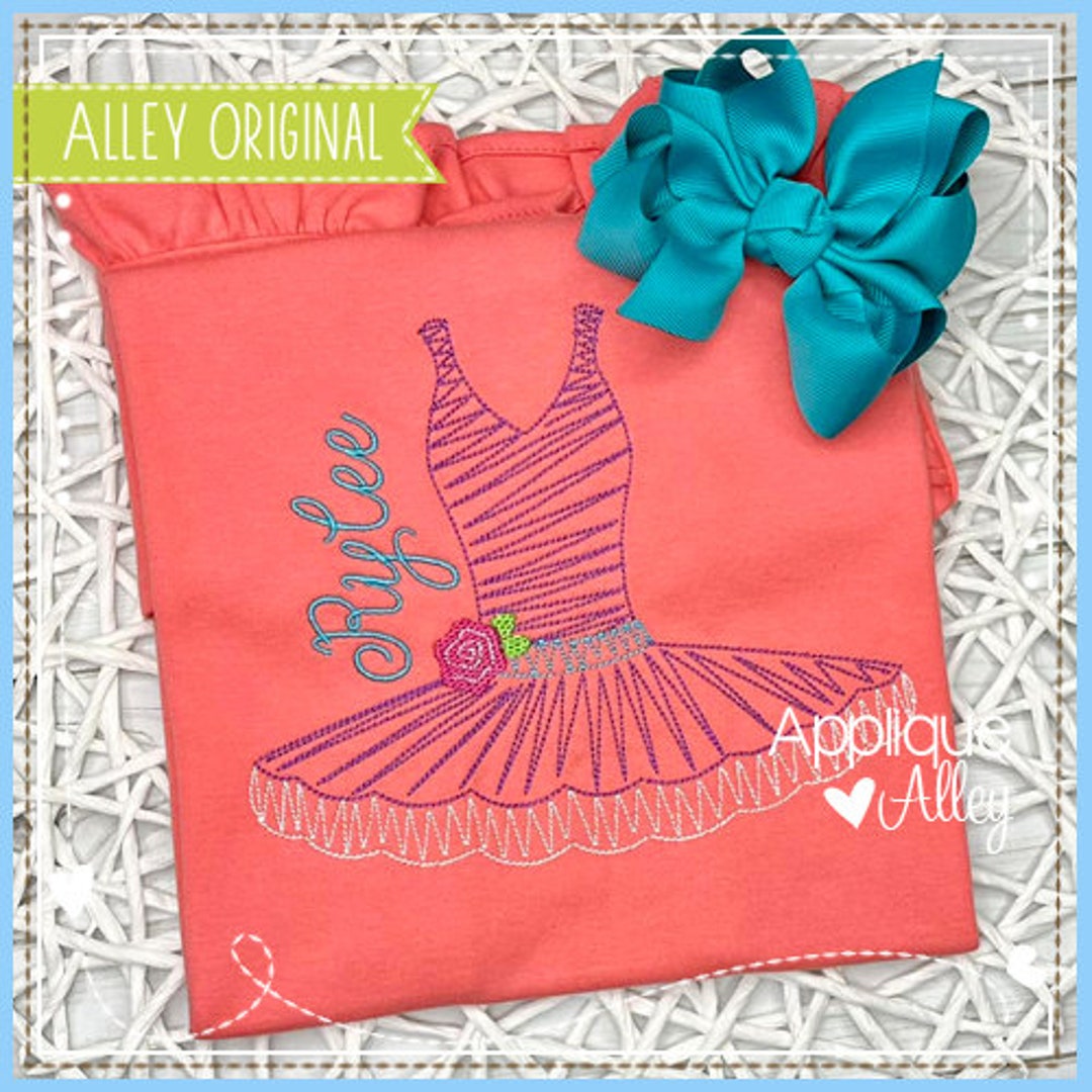 Scribble Ballerina Tutu Embroidery - Digital Embroidery Design ...