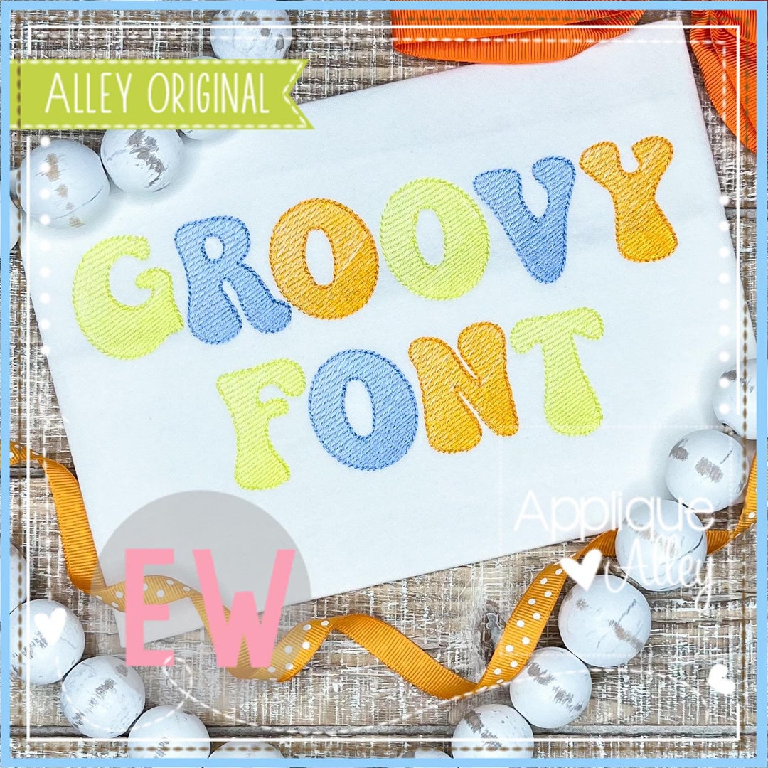 AA Scratchy Fade Groovy Font - Embroidery Digital Font Design ...
