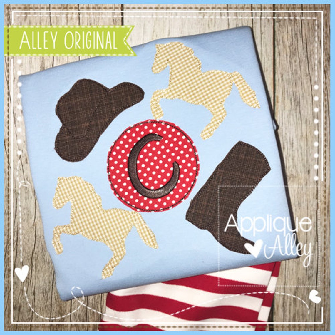 Vintage Cowboy or Cowgirl Western Monogram Frame Applique - Etsy