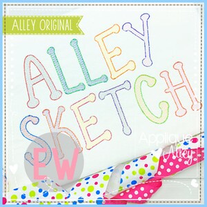 Alley Sketch Font AAEW- Quick Stitch - Embroidery Digital Design for ...