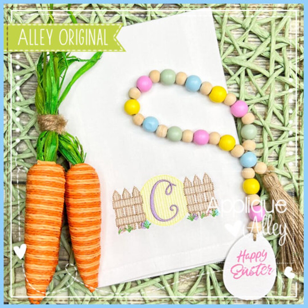 Sketchy Scratchy Easter Fence Monogram Frame Quick Stitch - Etsy Canada