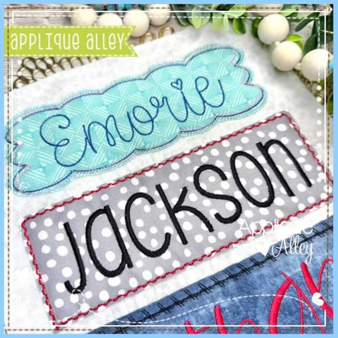 The Vintage Stitch Nameplate Bundle - Digital Embroidery Design ...