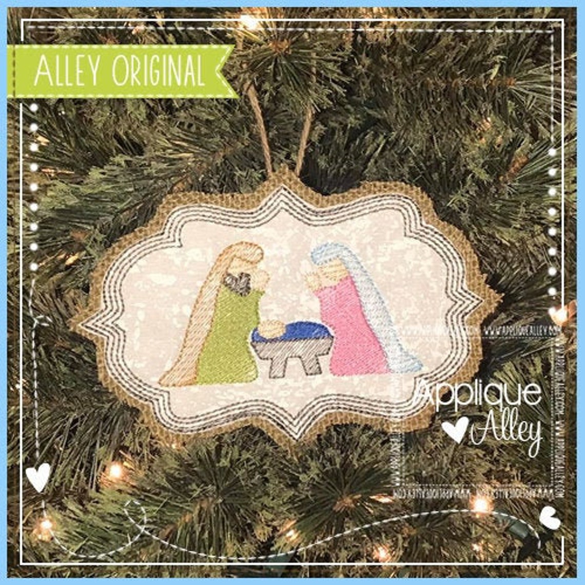 Ornament Nativity Applique and Embroidery File for Embroidery - Etsy