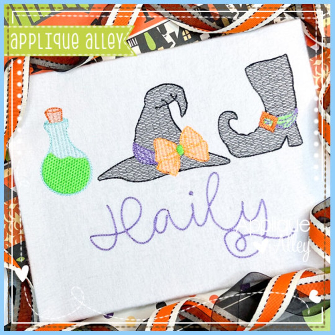 Scratchy Witchy Potion Hat Boot Trio and Embroidery File for - Etsy