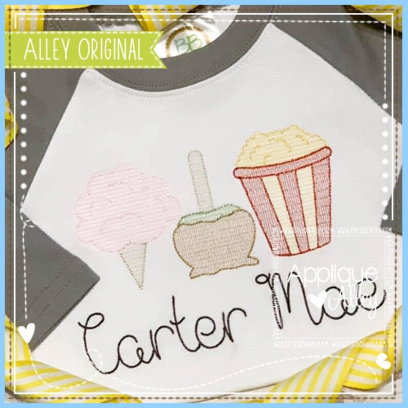 Scratchy Fair Food Trio Embroidery File for Embroidery | Etsy