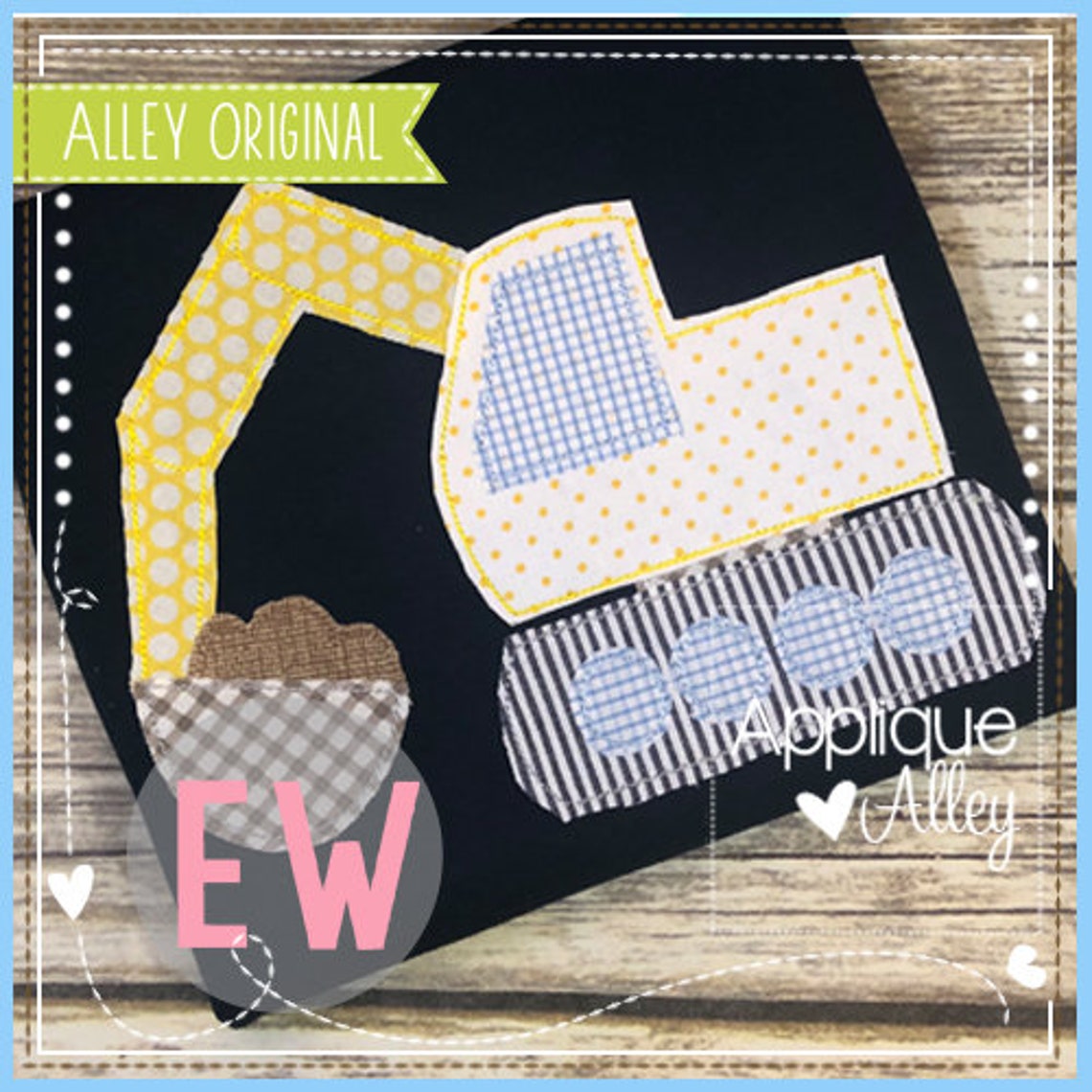 Vintage Excavator Applique AAEW for Embroidery Digital Design - Quick ...