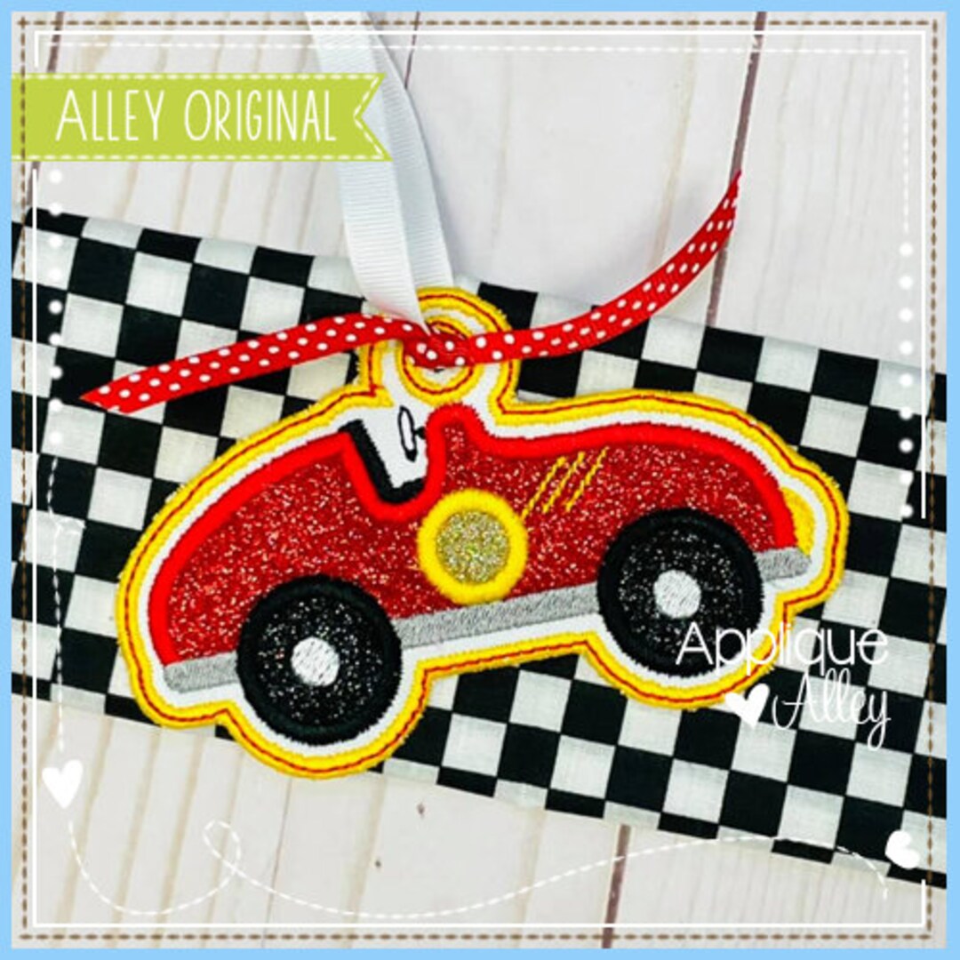 Bag Tag Old Racecar - Applique and Embroidery File for Embroidery ...