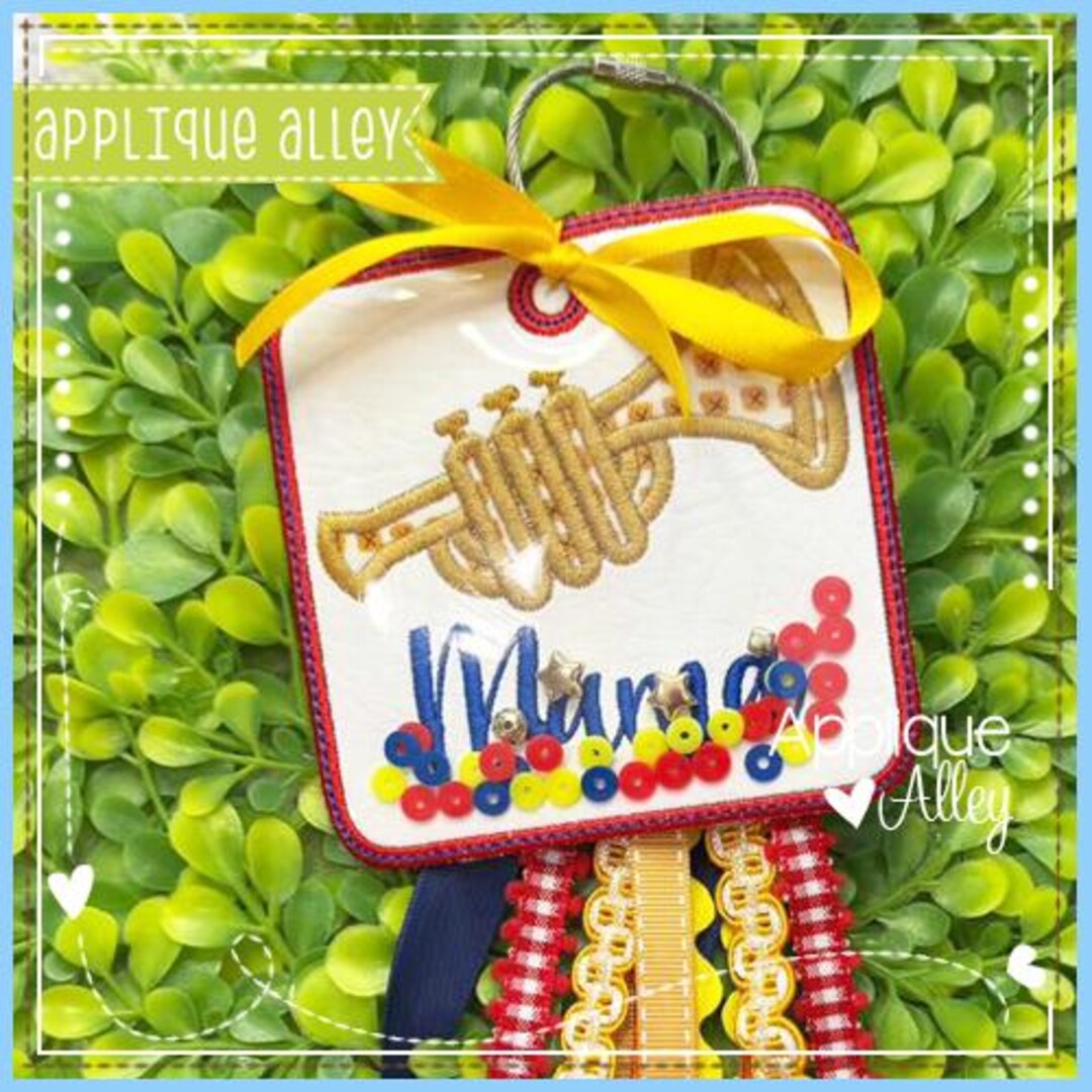 In the Hoop Rounded Square Trumpet Bag Tag - Digital Embroidery ...