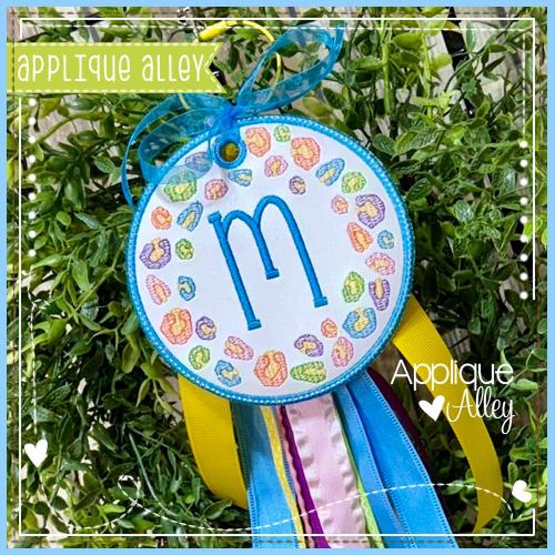 In the Hoop Bag Tag Cheetah Circle - Digital Embroidery/ Applique ...
