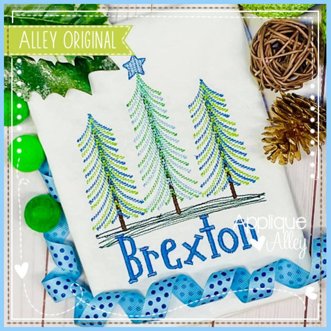 3 Simple Winter Trees Machine Embroidery Design SKU AAEH - Etsy