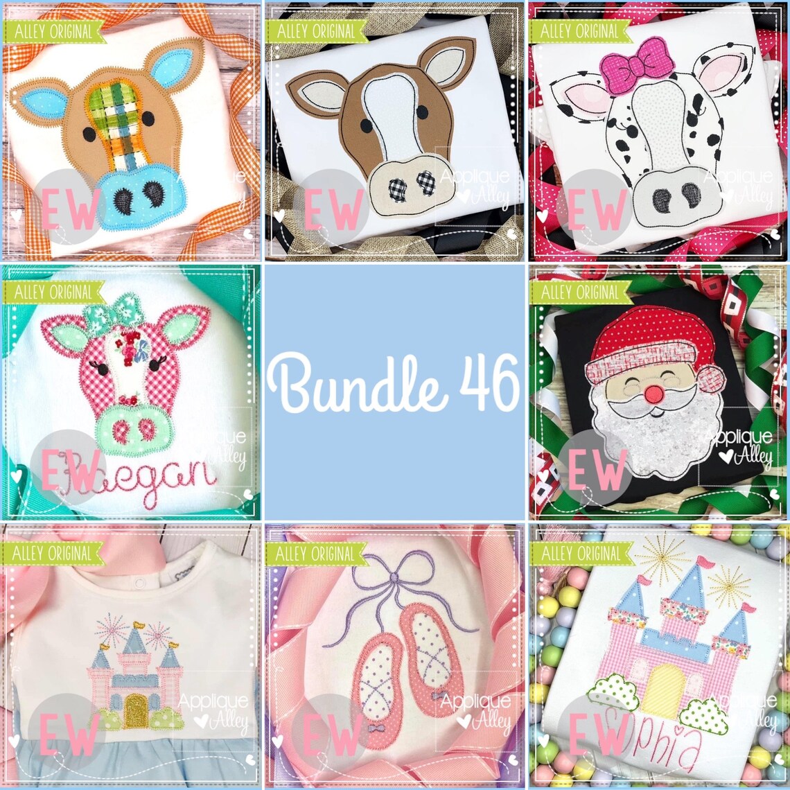 Applique Alley Bundle 46 AAEW Digital Files for Applique and - Etsy