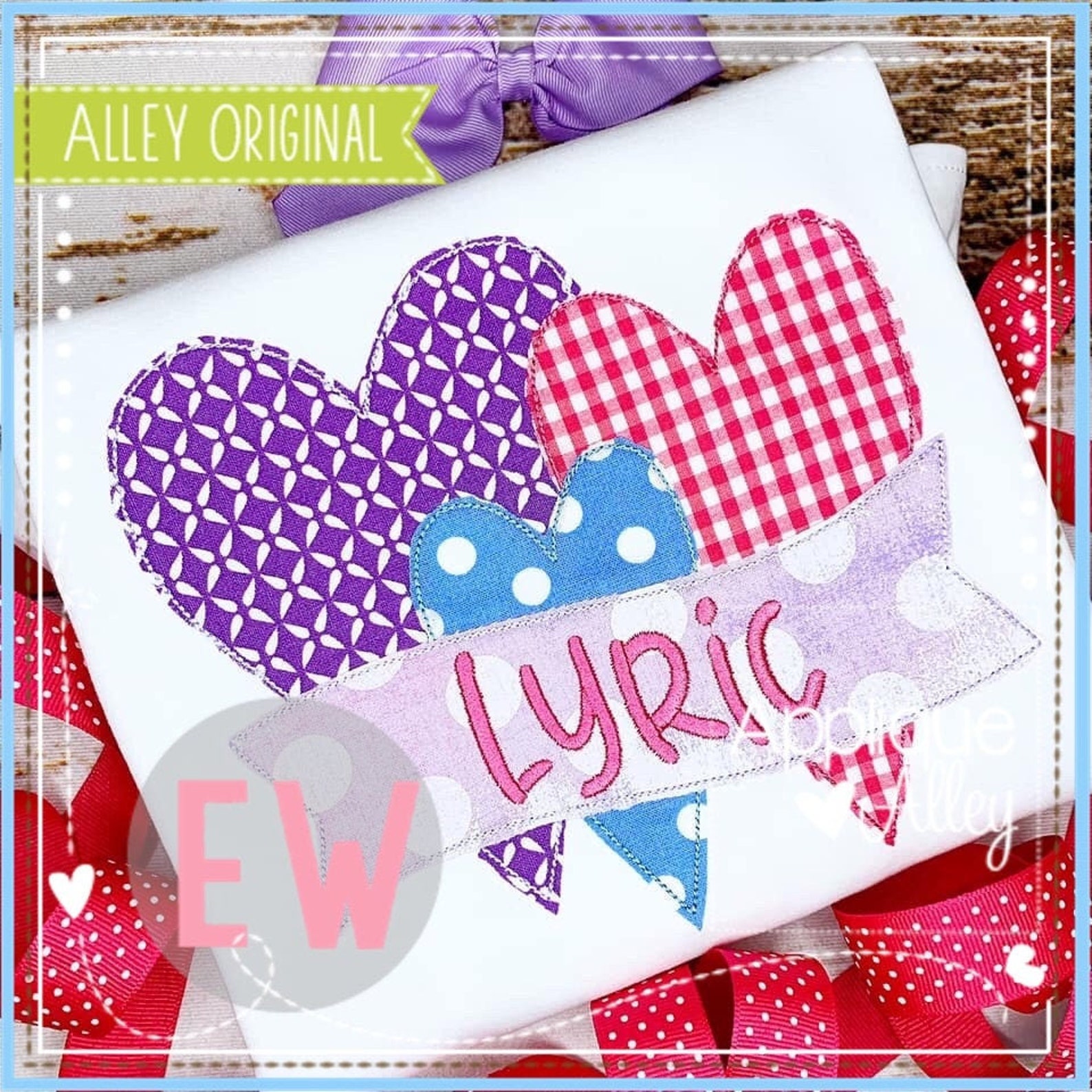 Vintage Triple Hearts with Banner AAEW | Etsy