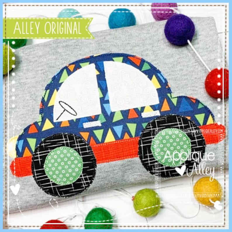 Vintage Car Applique and Embroidery file for Embroidery | Etsy