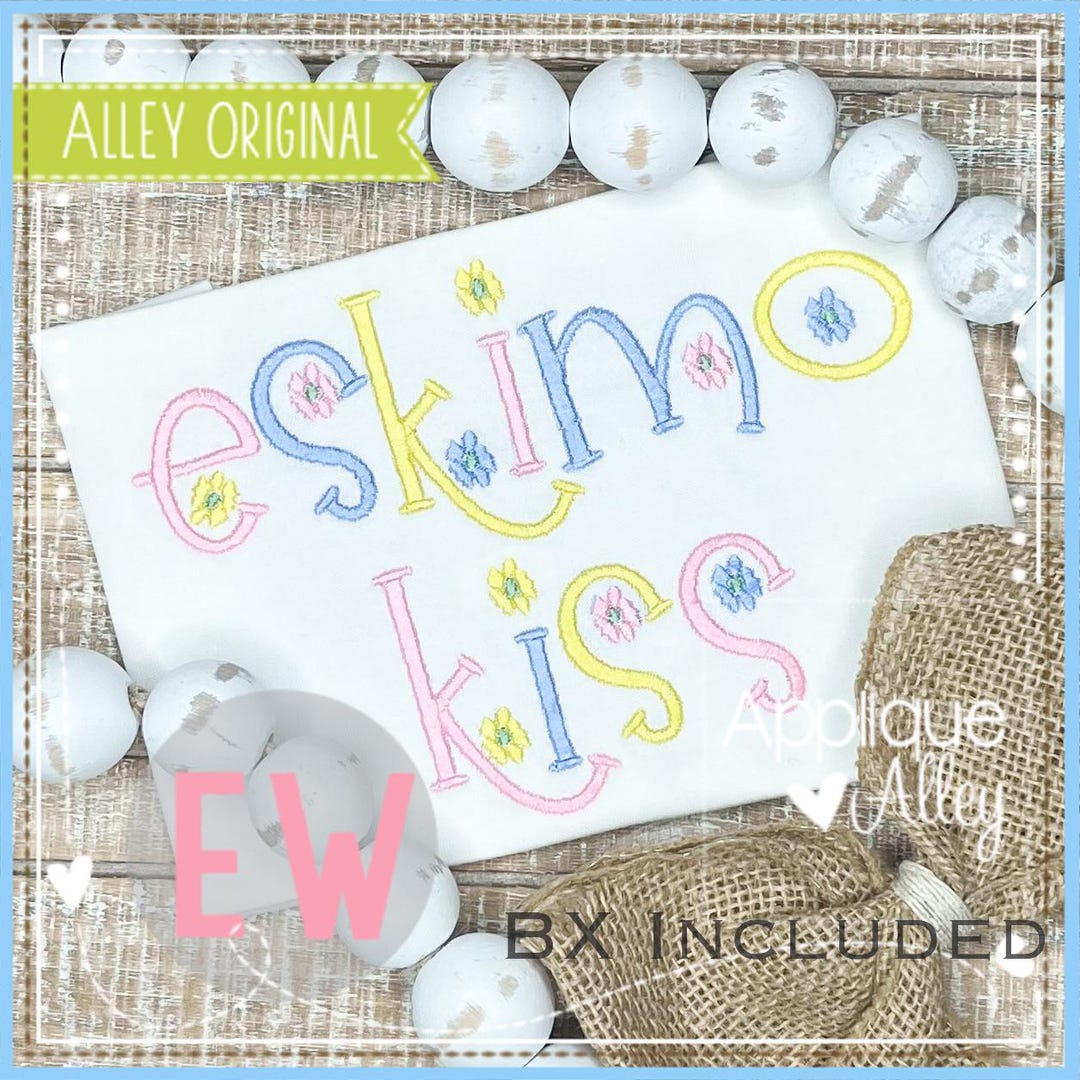 AA Eskimo Kiss Spring Font Digital Embroidery Design 7912AAEW - Etsy