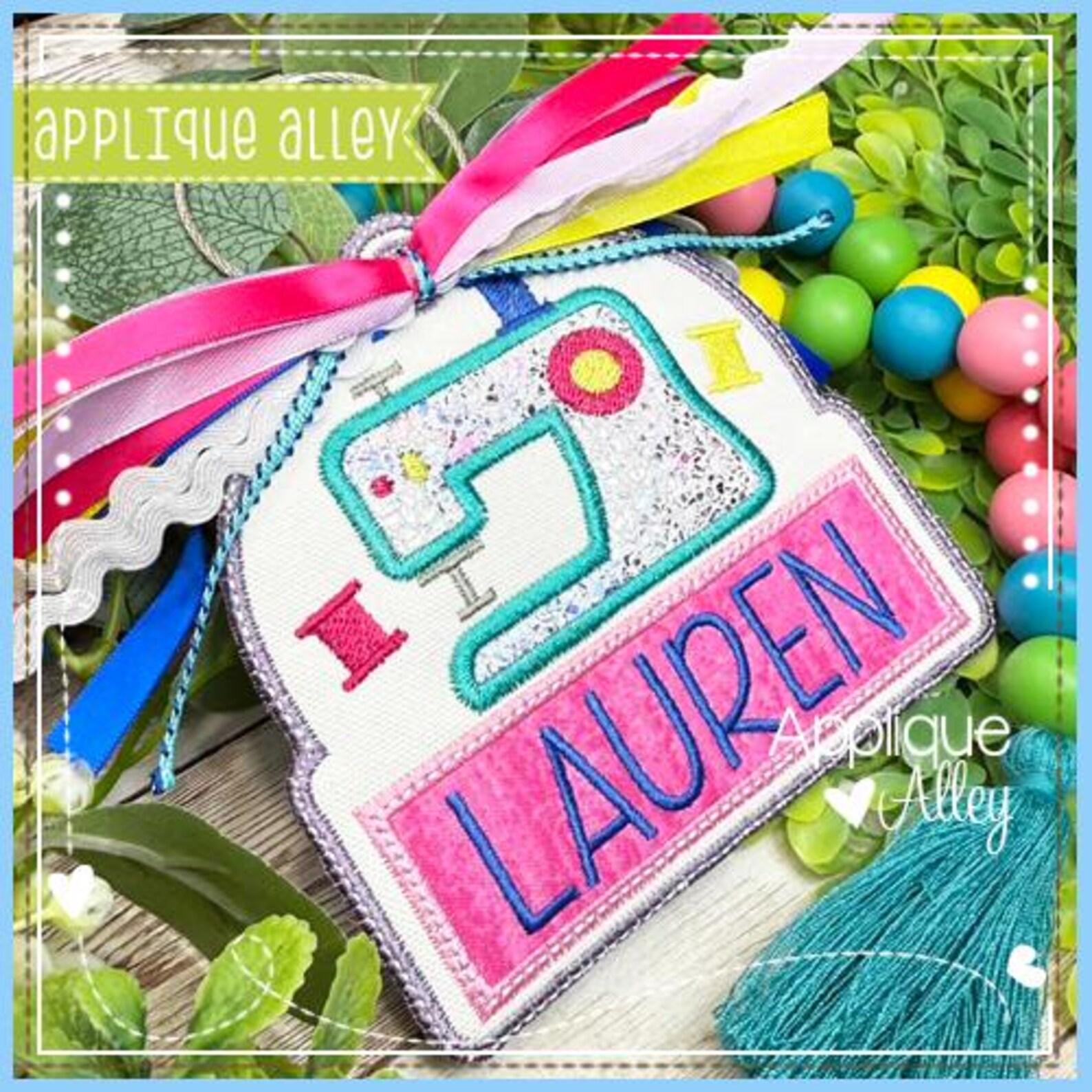 In the Hoop Sewing Machine Bag Tag - Digital Embroidery/ Applique ...