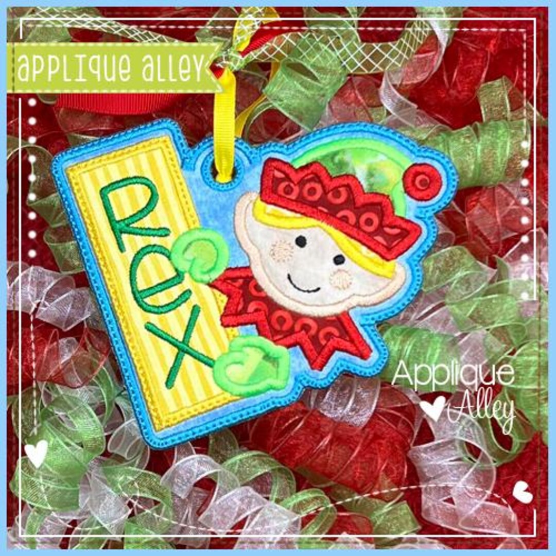Bag Tag Side Peeker Elf - Digital Embroidery Design - SKU8405AAEH - Etsy