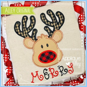 Simple Rudolph Applique and Embroidery File for Embroidery Machines ...
