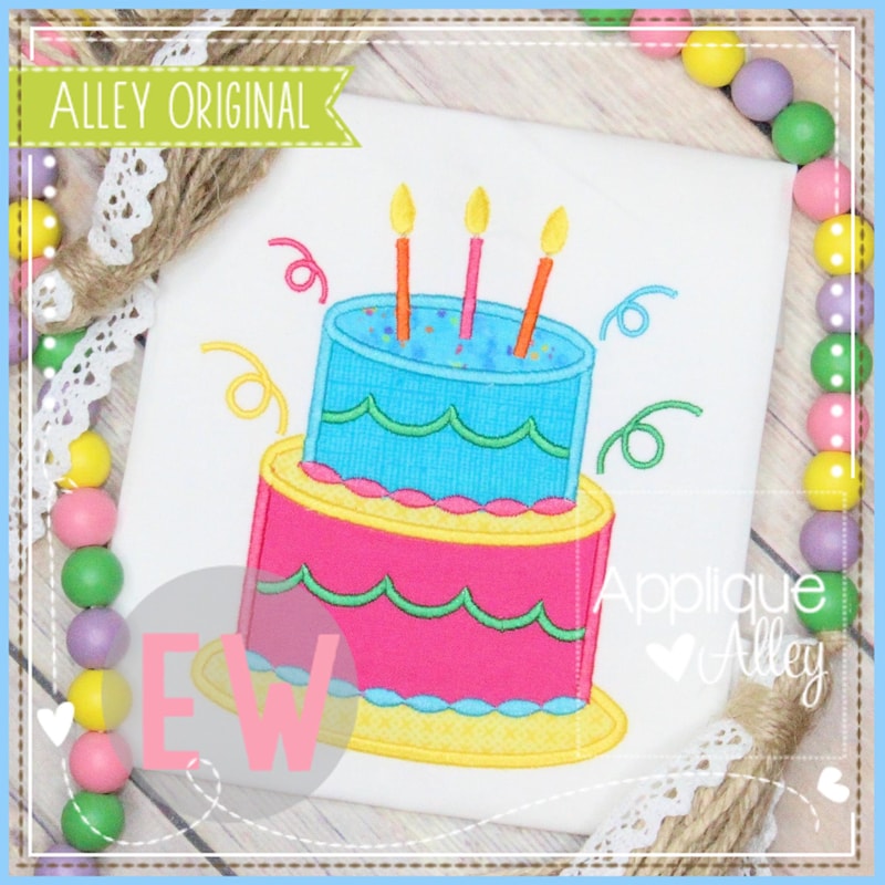 Birthday Cake Applique - Etsy