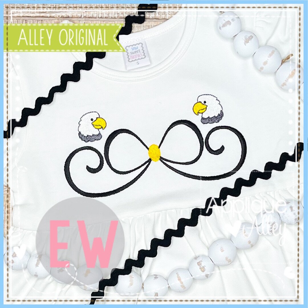 Eagle Lola Bow Embroidery Digital Design SKUAAEW - Etsy